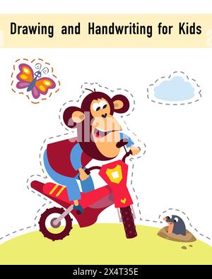Drawing and handwriting for children. Educational activity game ...