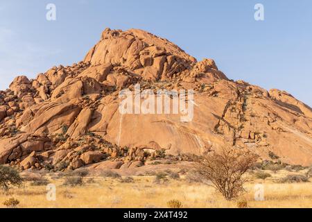 A relatively green desert landscape near Spitzkoppe, a famous landmark ...