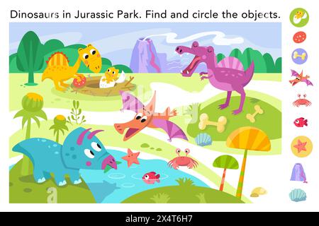 Find the hidden objects in the picture. Educational puzzle game for kids. Cute cartoon ...