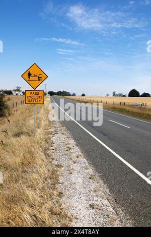 Warning sign to cyclists on the side of a large lorry. No people. Road ...