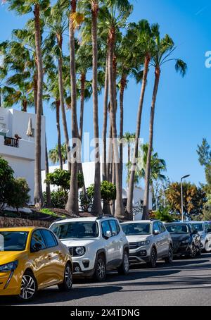 Street parking in Costa Calma touristic resort, Fuerteventura, driving ...