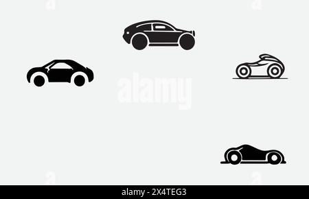 Race car black icon. Modern sport auto isolated on white background ...