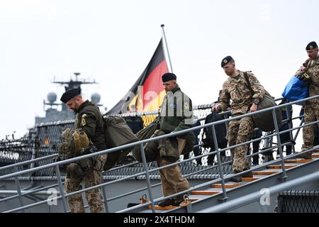 Wilhelmshaven, Germany. 05th May, 2024. View of the RIM-116 RAM air ...