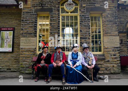 People attend the Haworth Steampunk Weekend, in the village of Haworth ...