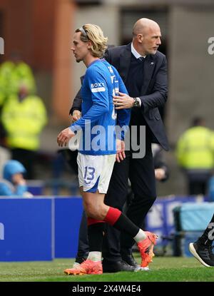 Rangers manager Philippe Clement walks out with his backroom staff Alex ...
