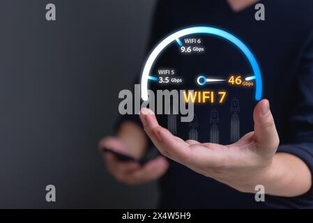 Digital technology signal internet wifi7 data network communications ...