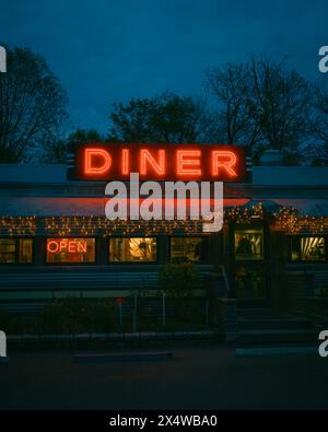 Historic Village Diner sign, Red Hook, New York Stock Photo - Alamy