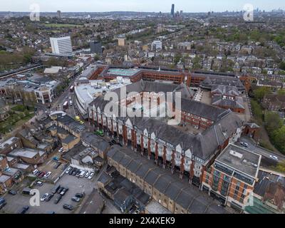 General aerial view of Ealing Broadway shopping area, Ealing, London ...