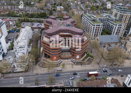 Aerial view of Ealing Council Offices (Perceval House), Ealing, London ...