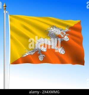 BHUTAN Flag vector illustration, official color, National flag, symbol ...