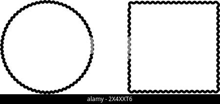 Round and rectangular frames with curvy edges. Circle and square shapes ...