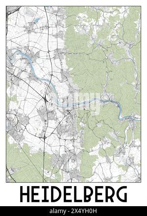 Street roads map of HEIDELBERG, GERMANY Stock Vector Image & Art - Alamy