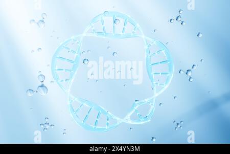 Circular DNA and molecular structure, skincare and biomedical concept ...