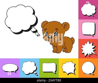 cartoon cute black bear with speech bubble Stock Vector Image & Art - Alamy