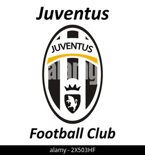 Juventus FC emblem on iconic black and white backdrop. Legendary ...