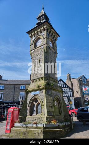 Knighton Clock Tower, West Street, Knighton, Powys, Wales Stock Photo ...