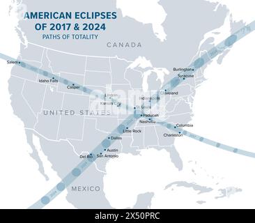 Great American Total Solar Eclipse, on April 8, 2024, political map ...