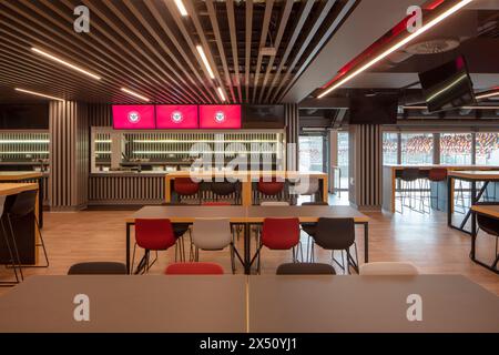 Inside the stadium concourse showing one of the bar areas. Brentford ...