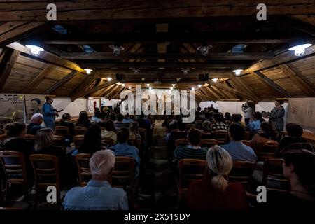 Terezin, Czech Republic. 06th May, 2024. Actress Adela Kalusova reads ...