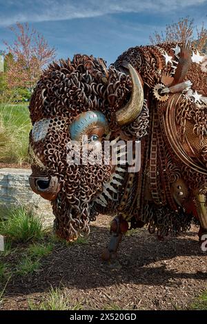 Bison sculpture, "The Journey" by John Lopez at Spirit Park at the ...