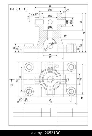 technical drawing metal mechanical joints to calculate resistance ...