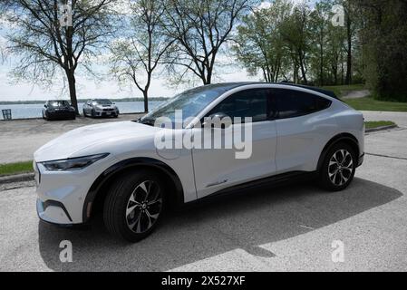 Mustang Mach E, Space White Stock Photo - Alamy