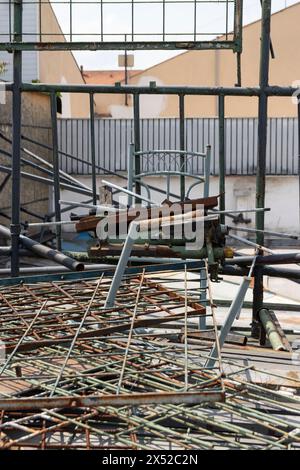 Various scrap metal objects in angular array Stock Photo - Alamy