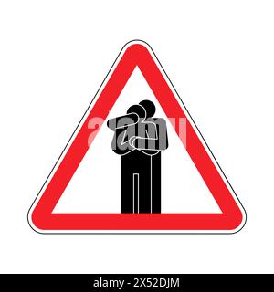 Attention Capturing victim. Caution Violence sign. Triangular road sign ...