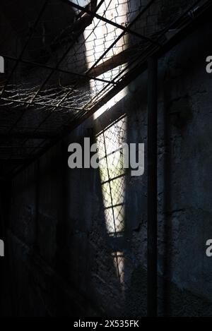 Barred inner courtyard, former headquarters and prison of the Soviet ...