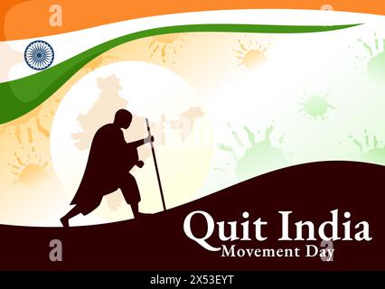 Quit India Movement Day Vector Illustration on 9 August with Indian ...
