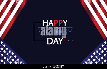 Remembering Victory Day American Flag Illustration Text Inspiration ...
