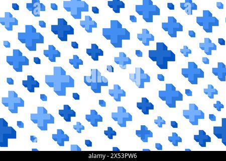Medical pattern with abstract pluses. Vector healthcare background with ...