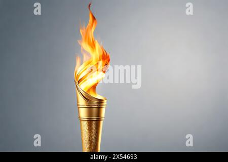 Olympics, lit Olympic torch, symbol of the Olympics Stock Photo - Alamy