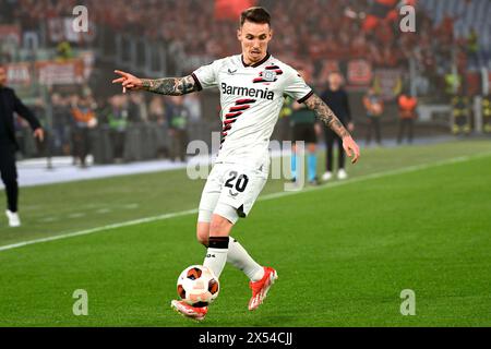 Alejandro Grimaldo of Bayer Leverkusen in action during UEFA Champions ...