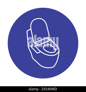 Toilet smart black line icon. Smart home technology. Household ...