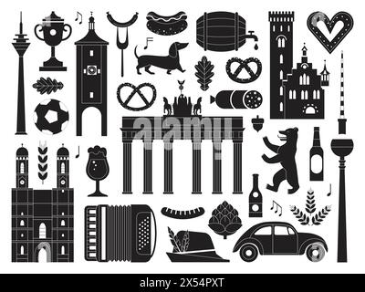German culture elements and landmarks of Germany, Oktoberfest elements ...