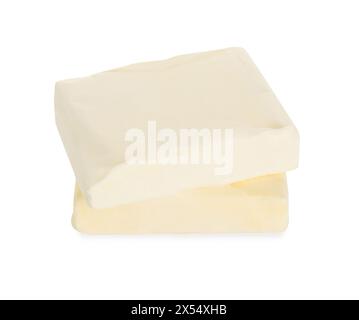 Blocks of tasty butter isolated on white Stock Photo - Alamy