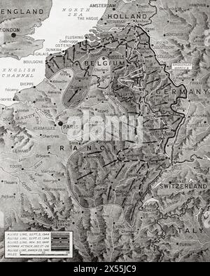 THE RHINE MAP 1945 Stock Photo - Alamy