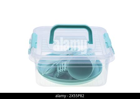 picnic utensils isolated on white background Stock Photo - Alamy