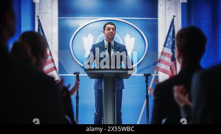 Young Organization Representative Delivers a Successful Speech to ...