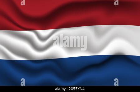 The Netherlands 3D waving flag illustration on winner podium with three ...