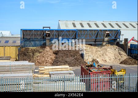 Waste material at Glennon Brothers Sawmill, Troon, South Ayrshire ...