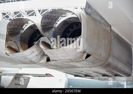 Engines. Concorde aircraft. Aeroscopia. Aeronautical Museum. Toulouse ...