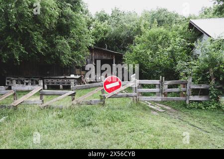 Stop sign. Passage and travel restrictions. Prohibited territory Stock ...