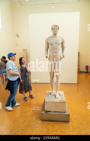 Greece, Athens, Museum, Funerary Kouros Statue. Parian marble. Found in ...