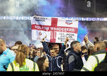 Bolton fans celebrate going to Wembley during the Sky Bet League 1 Play ...