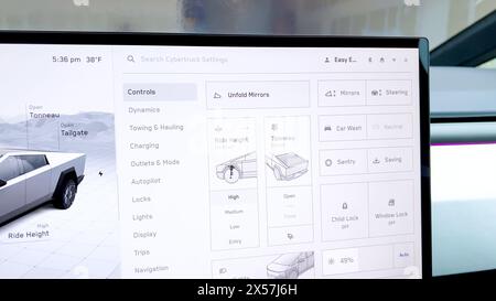 Advanced Control Panel of the Tesla Cybertruck Touchscreen Interface ...