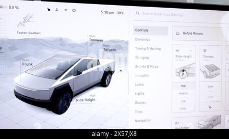 Advanced Control Panel of the Tesla Cybertruck Touchscreen Interface ...