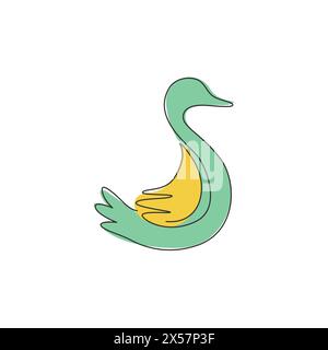 Minimalistic One Line Goose or Duck Icon. Line drawing Swan tattoo ...