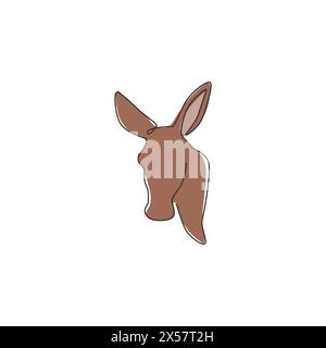 continuous single line drawing of a donkey, line art vector ...